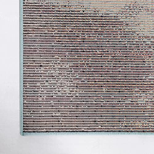 Unique Loom Jardin Collection Colorful, Vibrant, Abstract Watercolor Area Rug, 5' 1" x 8' Rectangle, Blue/Gray