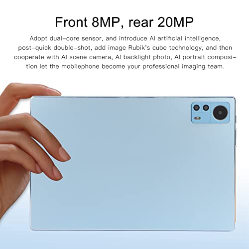 PUSOKEI 10.1 Inch Tablet PC,Blue,8G + 256G Memory,1960x1080 IPS Screen,2.4G 5G WiFi Calling Tablet for Android 11,Dual Sim Card Dual Standby,GPS,BT5.0,Gravity Sensing