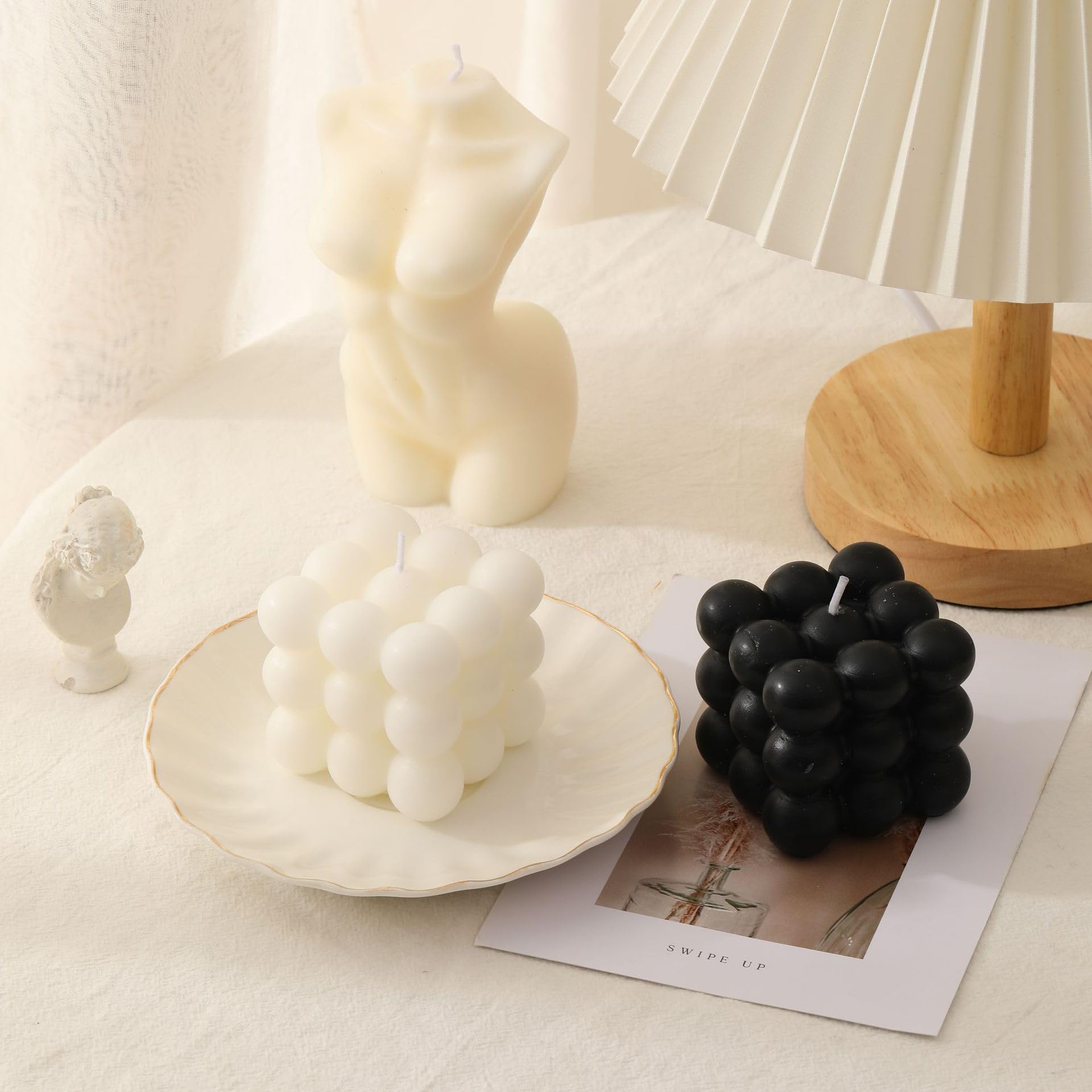 SV7LIU Bubble Soy Wax Scented Candle,2Pcs Decorative Candle for Bedroom Bathroom Cute Bubble Candles Set Gifts for Mother/Friends/Lover