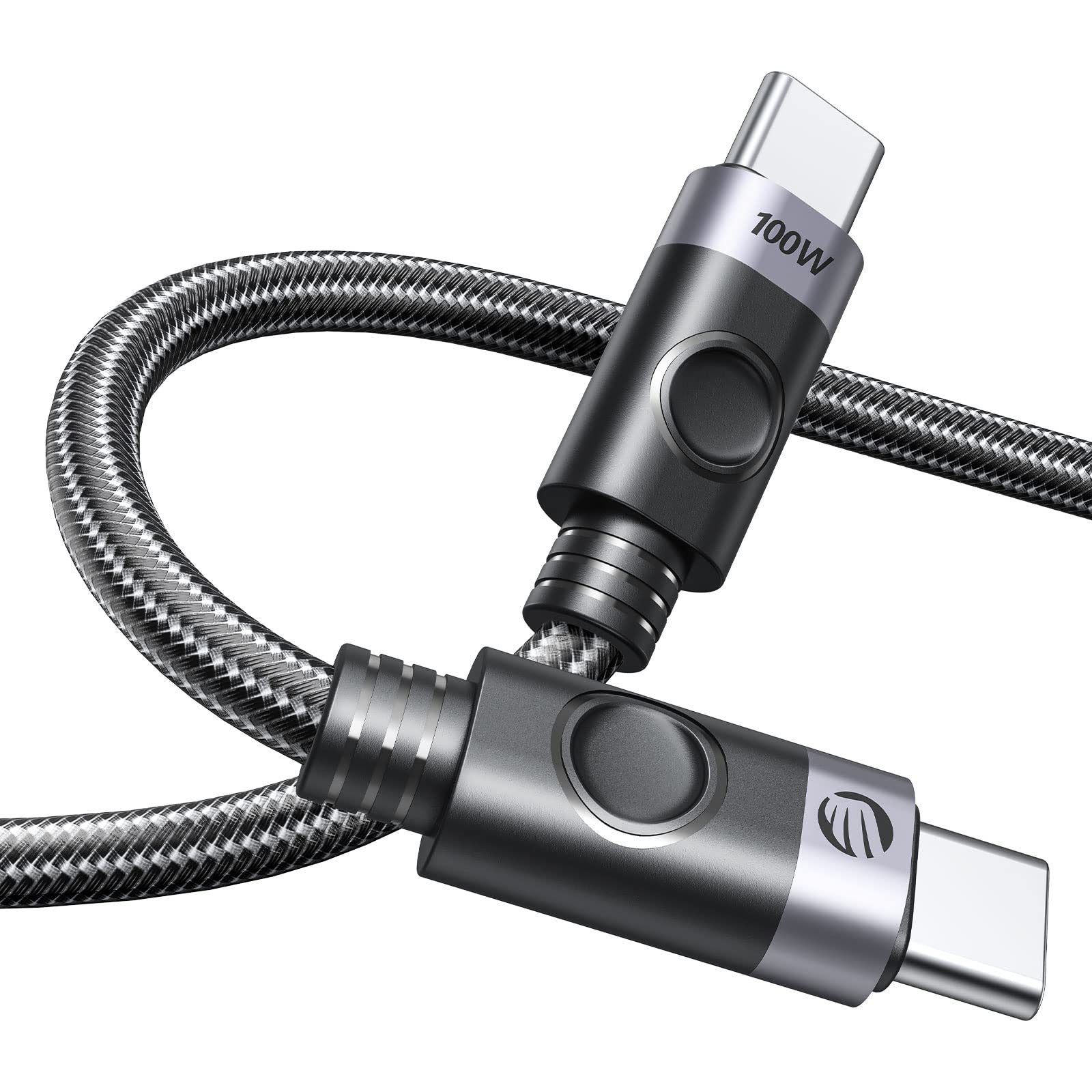 ORICO 100W 5A USB C Cable 2 Pack, USB C to USB C Cable Fast Charging Laptop Charging Cable USB C Cord Compatible for MacBook,iPad,Samsung,Switch,Pixel,LG