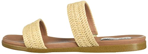 Steve Madden Women's Dual Flat Sandal, Natural Raffia, 10