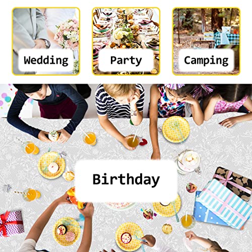 SietDESEO 3 Pack Plastic Lace Tablecloth 54 X 108 Waterproof Disposable Lace Table Cover for Wedding Party Birthday Camping Bridal Shower Lace Paper Tablecloth