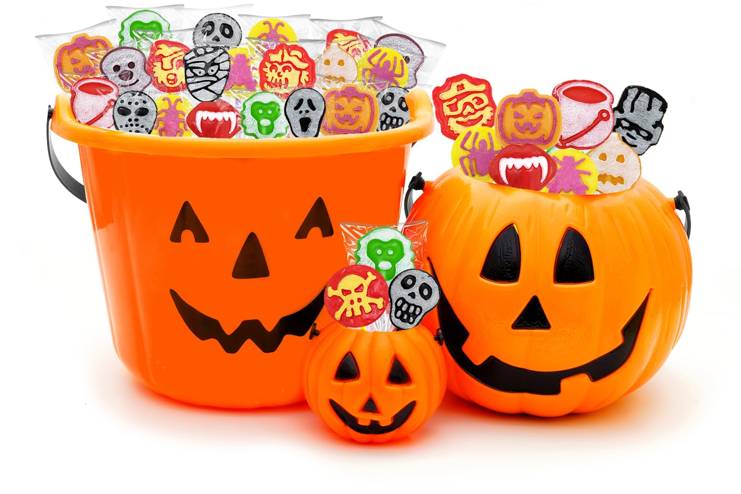 Fruidles Halloween Tattoo Lollipop Suckers Candy, Variety Pack, Goody Party Bag Fillers, Individually Wrapped (Half-Pound)