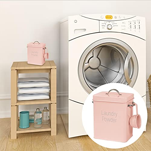 shuanghua Laundry Detergent Powder Storage Tin Box, Washing Powder Bucket, Laundry Detergent Container, Modern Laundry Detergent Dispenser, Detergent Bin with Scoop, Laundry Room Accessories