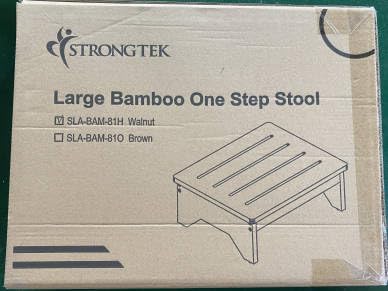StrongTek Bamboo Step Stool, Wooden Step with Non-Slip Bottom for Safety, Lightweight and Sturdy Footstool for Kitchen, Bedroom, Living Room, Perfect for Adults, Kids, Seniors, and Toddlers (Walnut)