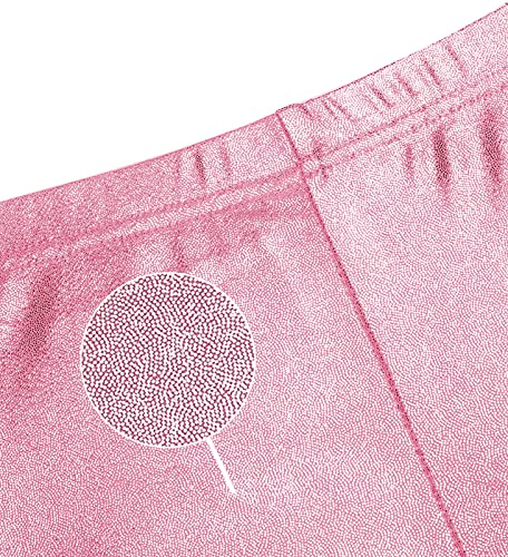 SEAUR - Girls Dance Shorts Shiny Metallic Ballet Dance Shorts Athletic Gymnastics Short Kids Hot Pants for Ages 3-12 - Pink