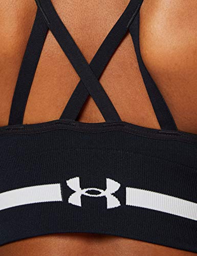 Under Armour Women's Seamless Low Impact Long Sports Bra , Black (001)/Halo Gray , Medium