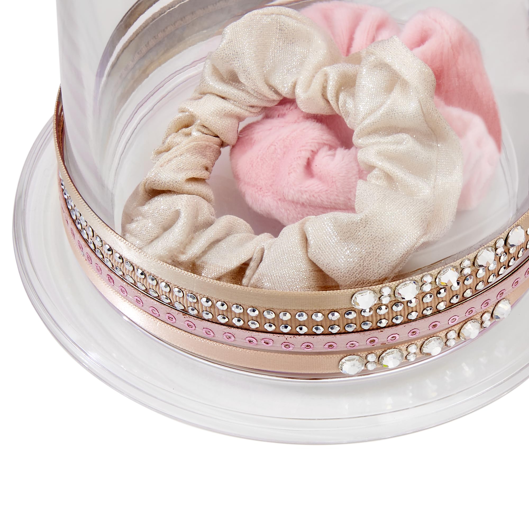 STORi Bella 2-Pack Headband and Scrunchie Holder | Clear Plastic Organizer Display Stand | Holds Hair Ties, Accessories, and Jewelry | Made in USA