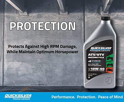 Quicksilver 8M0166408 10W-40 Synthetic Blend ATV/UTV/Motorcycle Oil β 1 Qt.