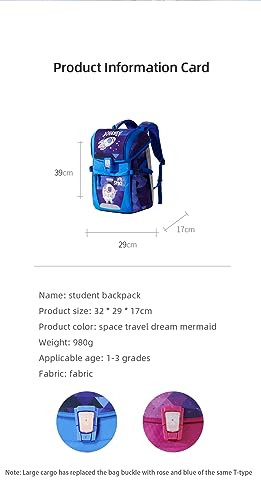 SUNVENO Toddler Backpack Lightweight Reduction Spine Protection Backpack Schoolbag for Primary School kids (Space Blue)