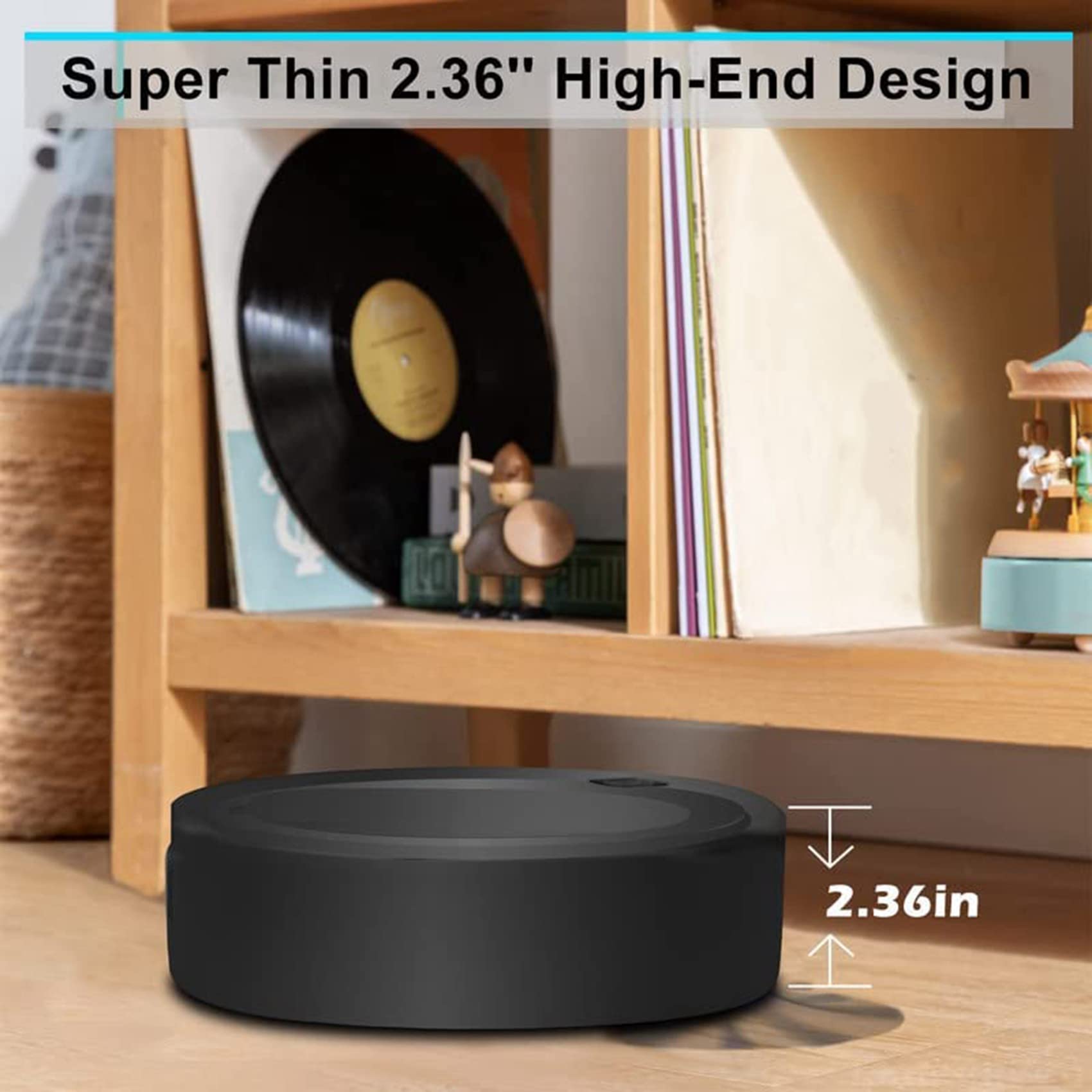 PRIZOM Robot Vacuum Cleaner - Upgraded 2-in-1 Robotic Vacuum and Mop Combo, Super-Thin Quiet, 1500Pa Strong Suction Black