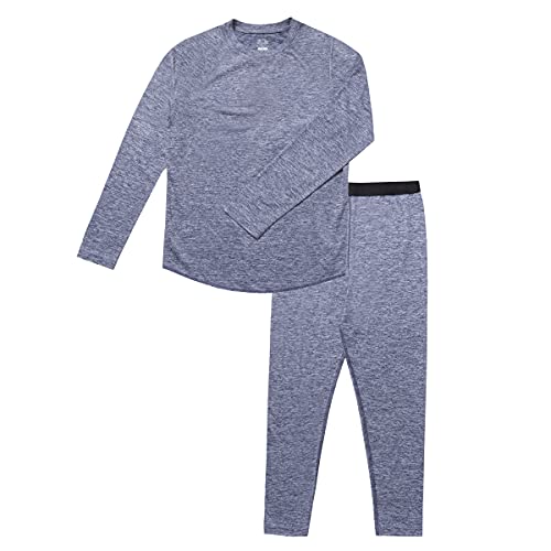Fruit of the Loom Boys' Performance Baselayer Thermal Underwear Set, Blue Cove Heather, 8