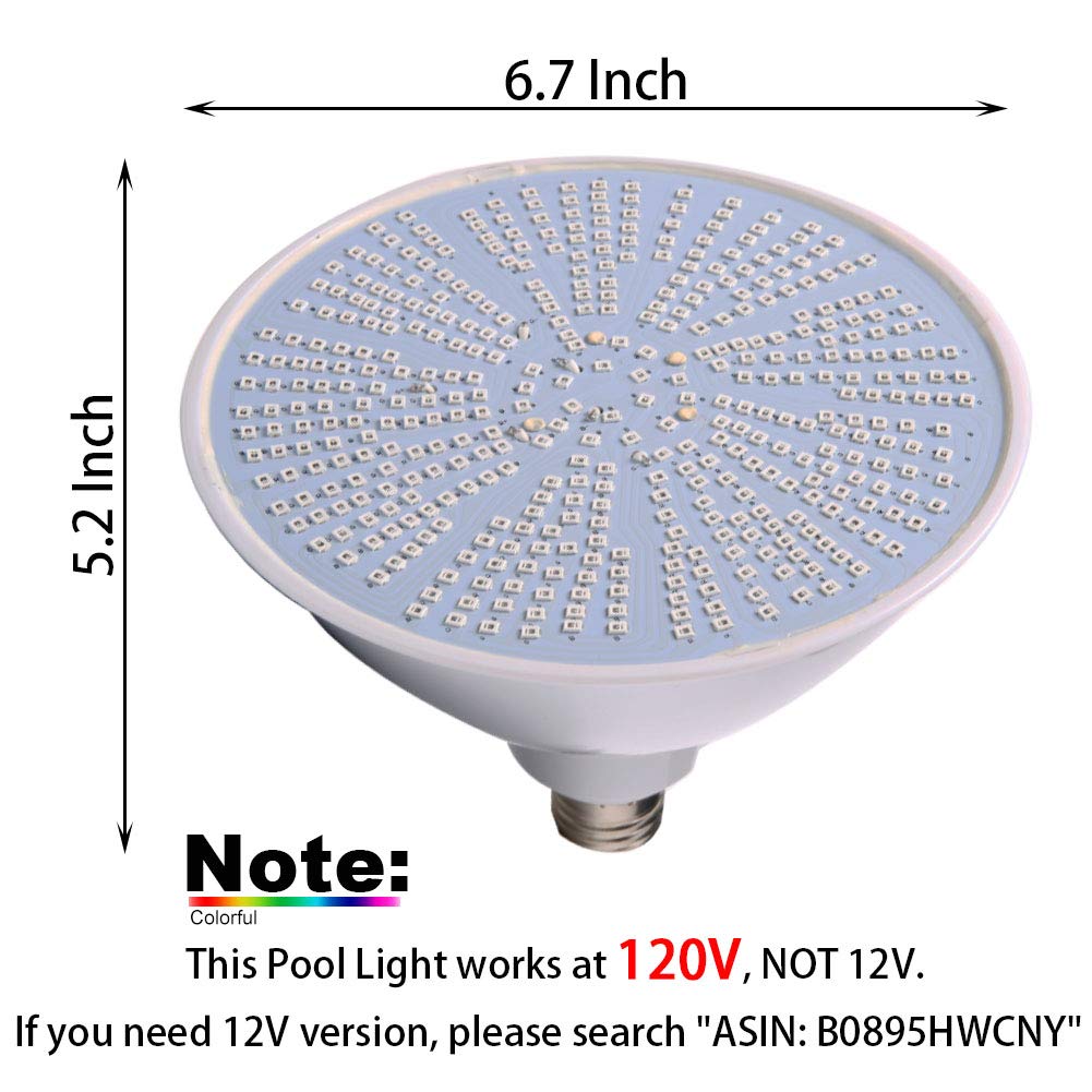 Mopzlink Pool Lights, 120V 40W RGB Color Changing Underwater LED Pool Light for Inground Pool with Remote Control, E26 Replacement Bulb Fit in for Pentair and Hayward Pool Light Fixtures