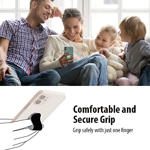 Momostick Flatstick, Cell Phone Finger Grip Strap Holder for Hand, Cell Phone Stand, New Slim Finger Loop Selfie Grip Compatible with Most Smartphones - Matte Navy