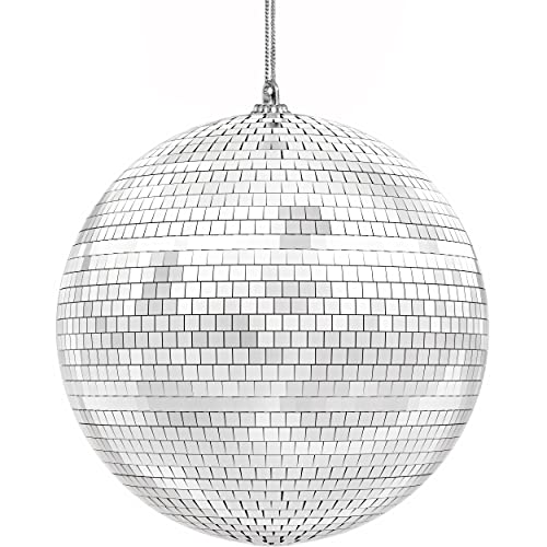 The Dreidel Company Mirror Disco Ball 36-Pack Variety, Silver Hanging Ball with Attached String for Ring, Reflects Light, Fun Party Home Bands Decorations, Party Favor (36-Pack Variety)