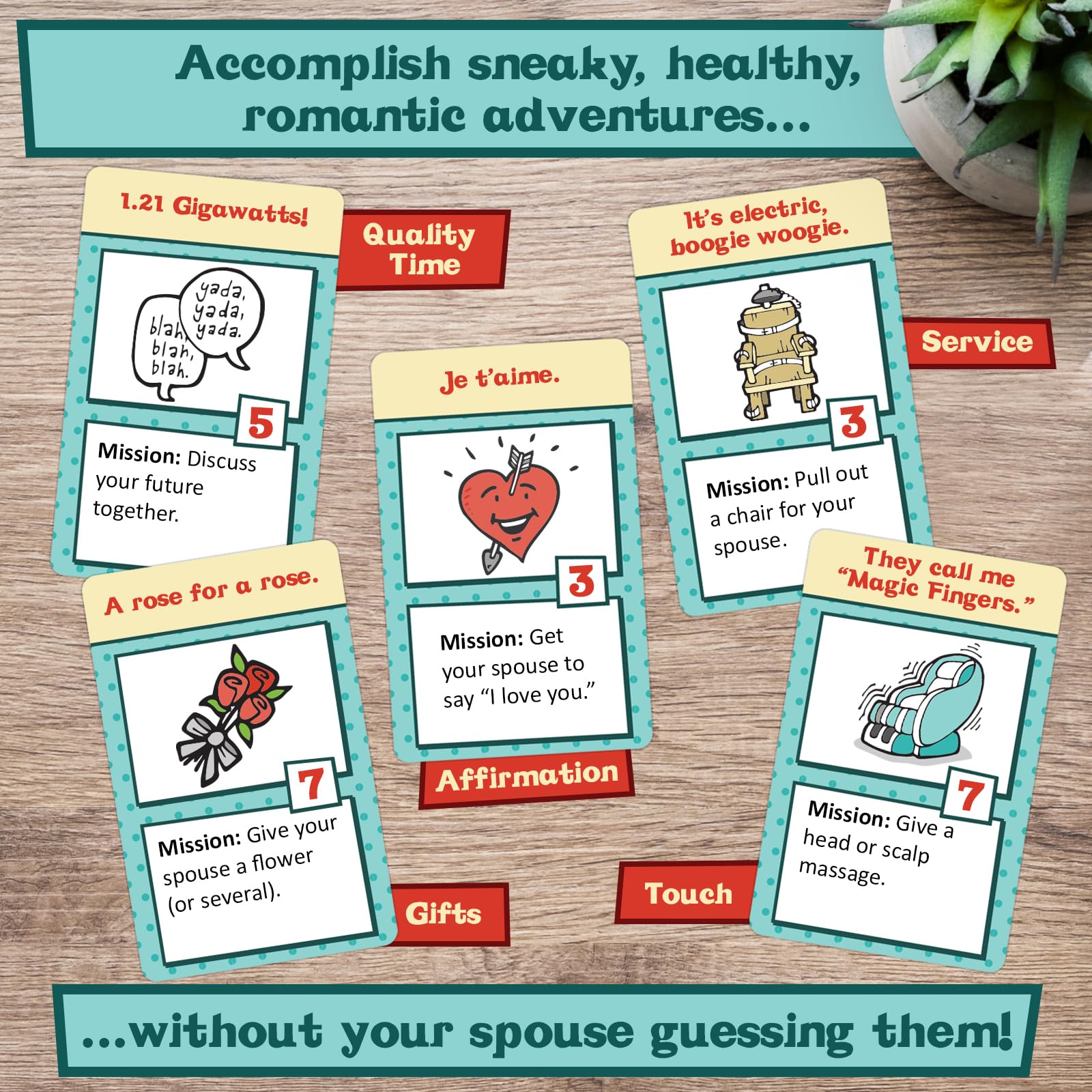 Marital Bliss Couples Gift β Better Marriages Through Subterfuge β Surprisingly Strategic, Sneaky, Healthy, and Romantic Card Game Adventure Ideas for Newlyweds, Husband, Wife, and Date Night