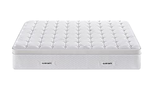 Queen Size Mattress - 14 Inch Cool Memory Foam & Spring Hybrid Mattress with Breathable Cover - Comfort Plush Euro Pillow Top - Rolled in a Box - Oliver & Smith