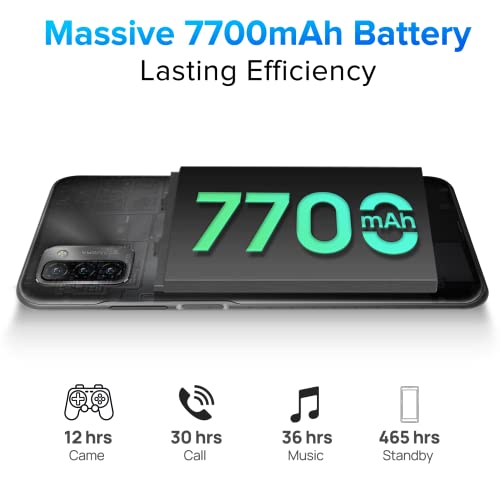 Ulefone Note 12 Unlocked Cell Phone, 4G Unlocked Smartphone, 6.82β Ultra-Large Screen with Slim Structure, 7700mAh Battery, 4+128GB, 3-Card Slot, Face Unlock/Fingerprint Recognition, Black