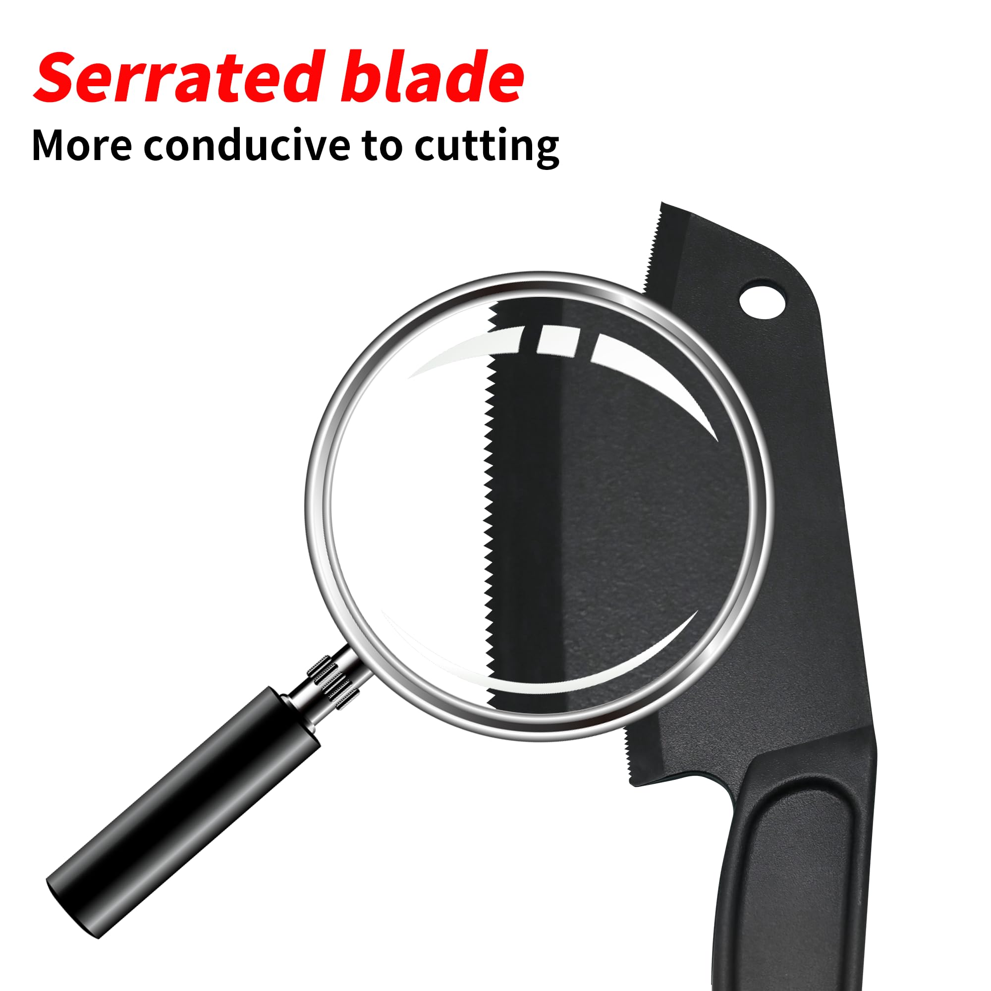 Nylon Knife with High Temperature Resistance for Nonstick Pans, Kitchen Knife Safe for Kids, Lightweight Plastic Knife Best for Cutting Bread, Pizza, Fruits, Vegetables (1, Full serration)