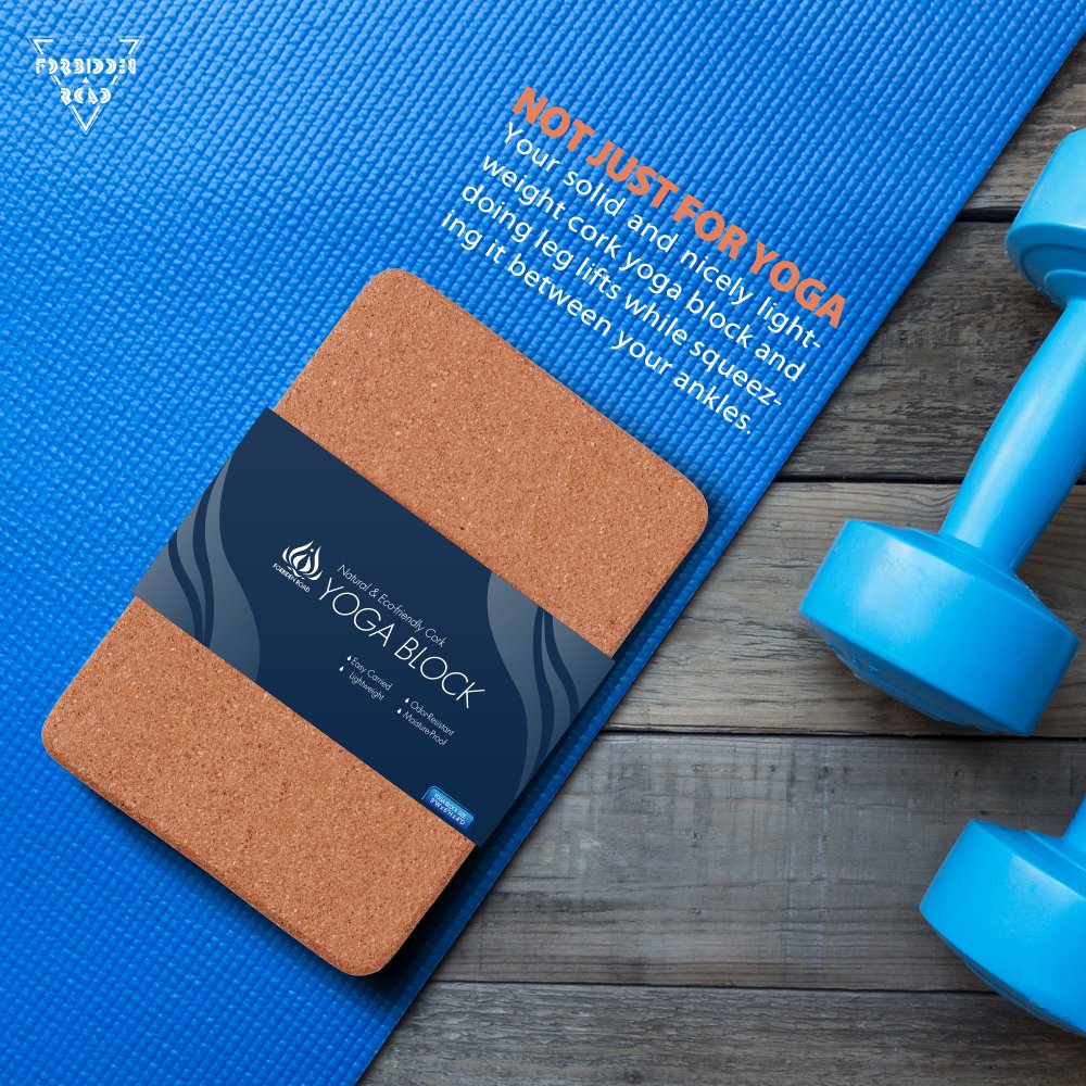Forbidden Road 2 Pack Cork Yoga Blocks - 3 * 6 * 9 inch