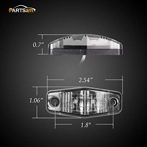 Partsam 8pcs 2.5" Oval Side Fender Marker Light Red/Amber Clear Lens Universal Surface Mount 2 LED Light, Truck Boat Trailer Sealed Mini Trailer Clearance Identification Lights(4 Red+4 Amber)