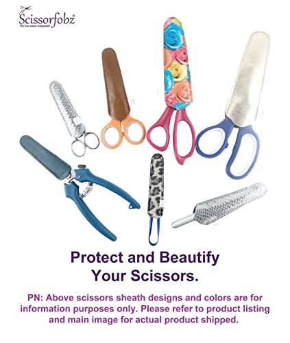 SEW TRENDS SCISSORFOBZ Designer Scissors Sheaths with ScissorGripper Covers Holders for Embroidery Sewing Quilting Gifts- 4PC VALUE PACK - Black and Beige Textures. #S-20