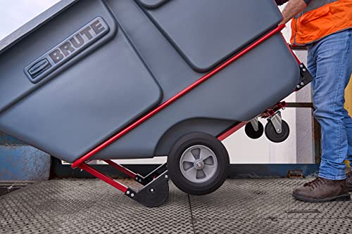 Rubbermaid Brute Tilt Dump Truck/Trash Cart/Garbage Collection/Recycling, 1 Cubic Yard, Standard Duty, 1,250 lbs., Gray, Distribution Centers/Warehouse/Manufacturing/Stadiums