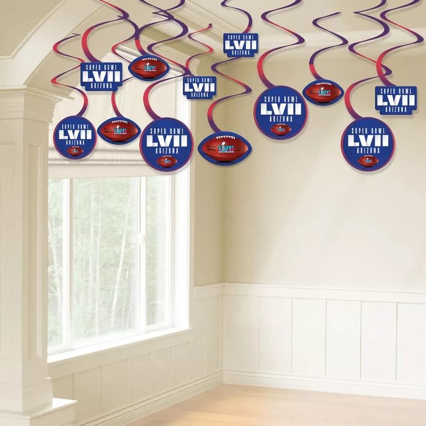 Party Supply Super Football Championship 57 LVII 2023 Party Spiral Decoration Value Pack