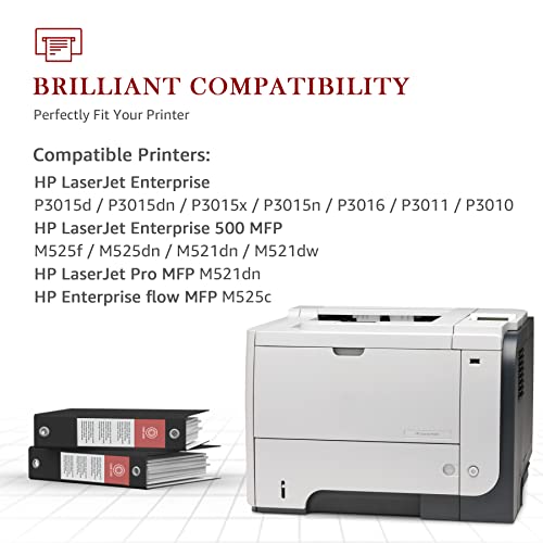 Toner Kingdom Compatible 55X Toner Cartridge Replacement for 55X 55A CE255X CE255A Black Toner for Laserjet Enterprise P3015dn P3015n P3015x P3015 Pro MFP M521dn M525dn M525c M525 Printer-1 Pack