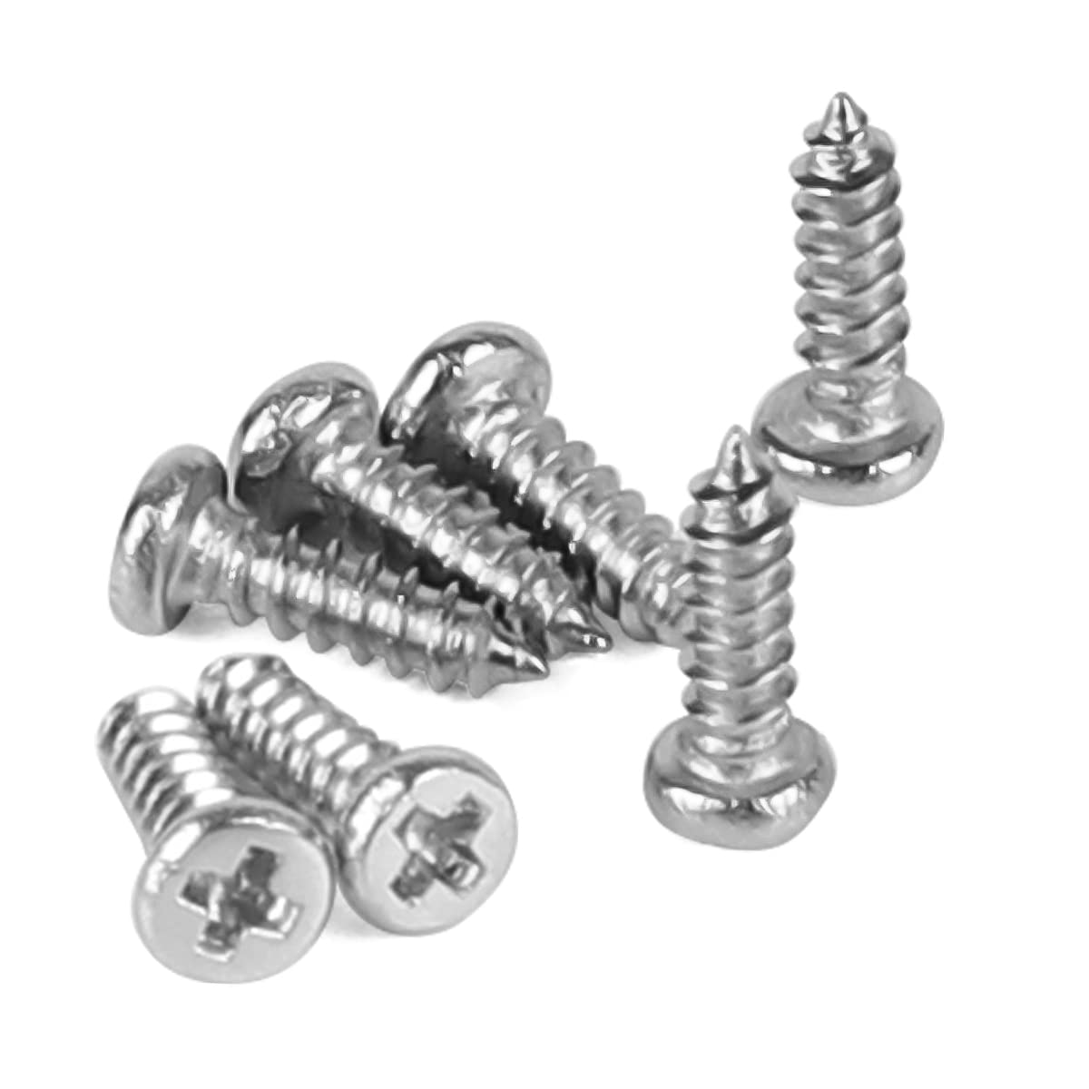 Niooliuk Pack of 100 ) M1.4 X 5mm Stainless Steel Phillips Round Head Self Tapping Screws Bolts