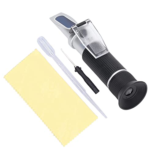 Refractometer Dual Scale Handheld Measuring Tool Sugar Brewing, Clear Reading Accurate Work for Various Industries