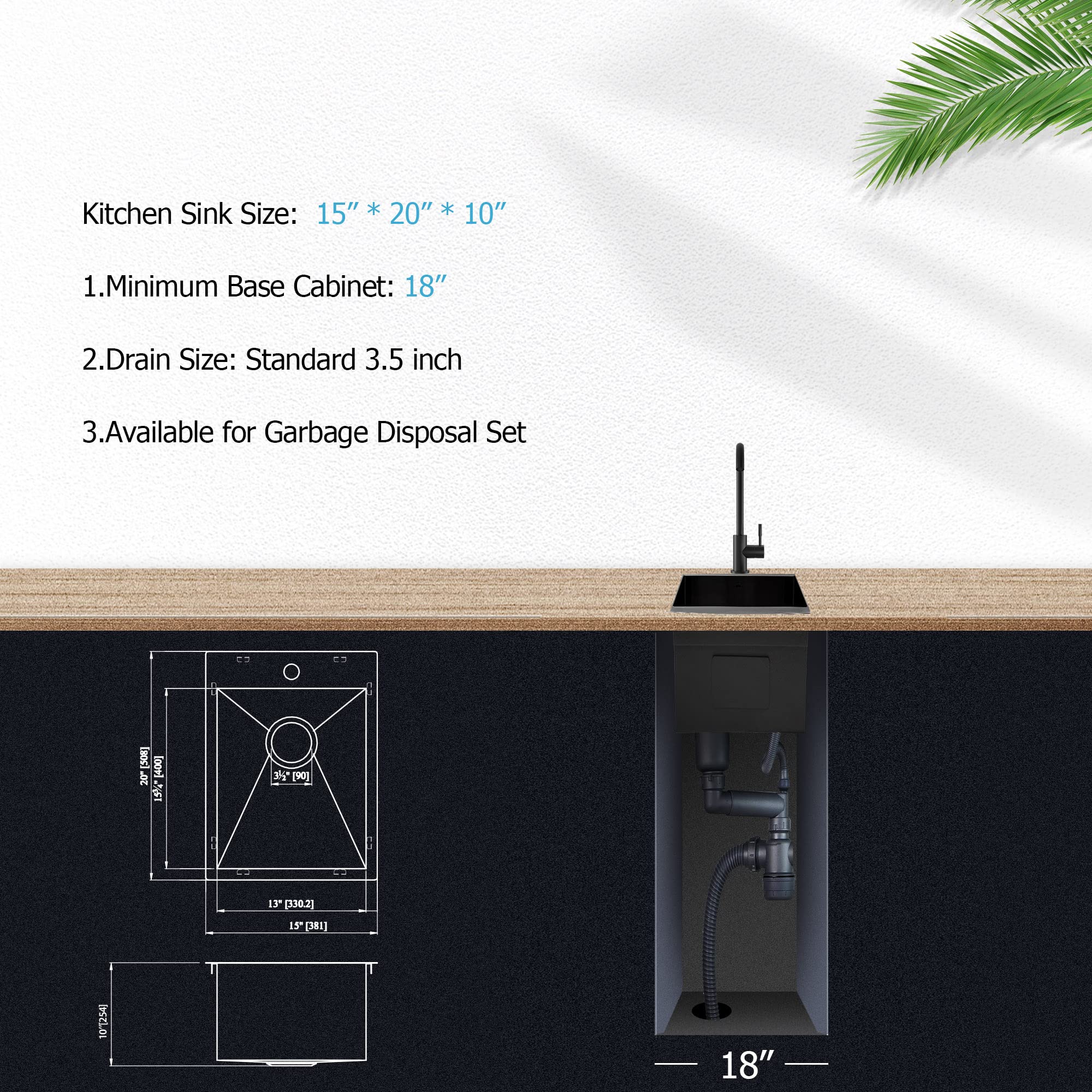 Lordear 15x20 Inch Drop In Bar Sinks Stainless Steel Single Bowl Topmount Kitchen Sink Gunmetal Black 16 Gauge Overmount RV BAR PREP SMALL Kitchen Sinks