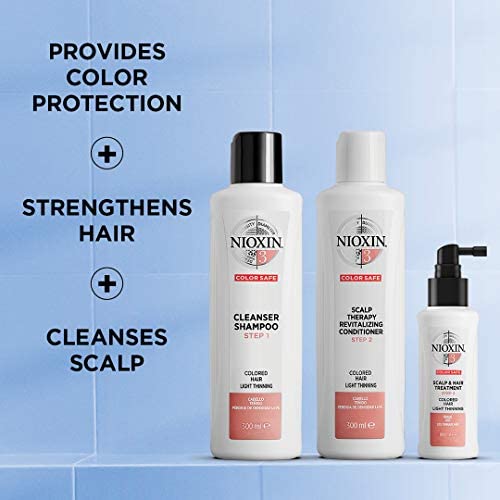 Nioxin System 3 Kit 3 for Color Treated Hair with Normal to Light Thinning Hair, 3 Piece Set
