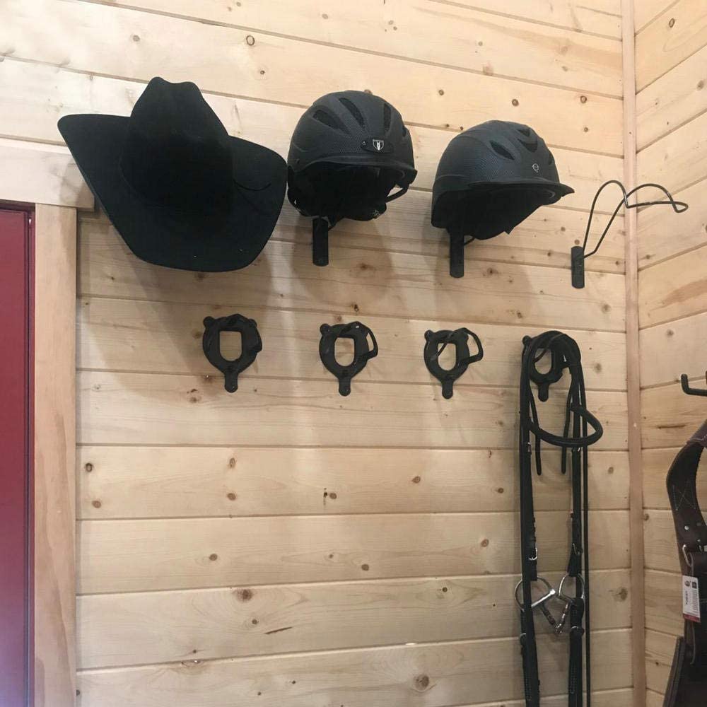 Metal Wall Hooks Helmet Rack – Heavy Duty Wall Mounted Entryway Organizer Hanger for Equestrian Helmet, Motorcycle Helmet,Hats, Caps - Sturdy & Decorative Solution to Storage Or Display - (NO Helmet )