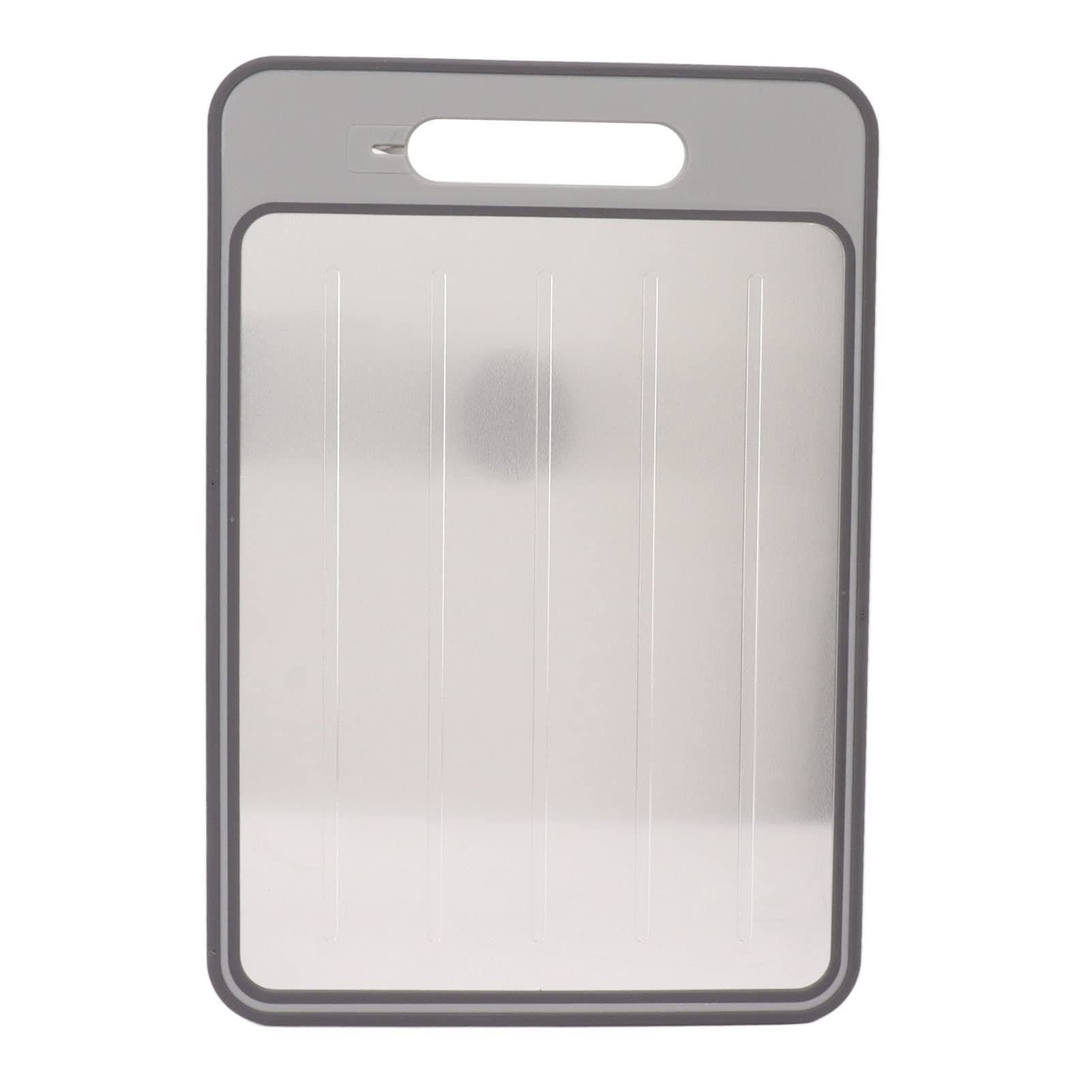 KWQBHW Defrosting Tray for Frozen Meat 36.5x25cm Cutting Board Food Quick Thawing Tray Double Sided Board with Sharpener Fast Thaw Defrosting Tray(Grey)