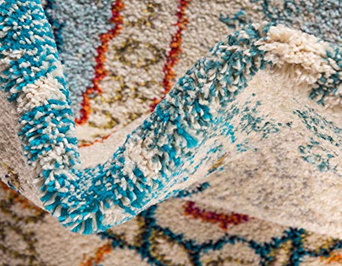 Unique Loom Positano Collection Coastal Modern Turtles Beige Area Rug (8' x 10')
