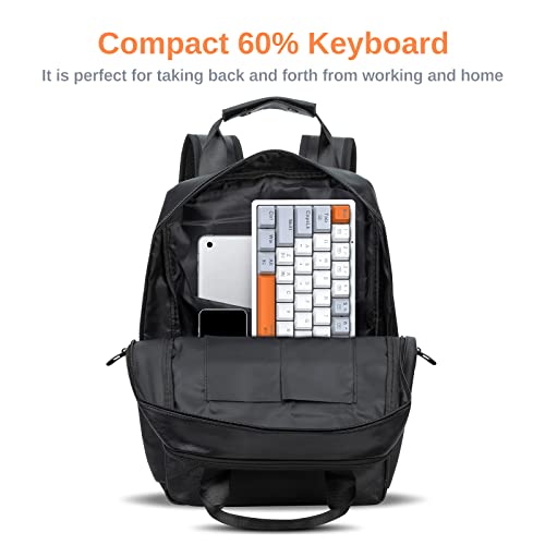 Redragon 60% Mechanical Gaming Keyboard RGB Backlit Ultra-Compact Hot-Swappable Red Switch, Fully Programmable Pro Software Supported, K624WGO-RGB White-Grey