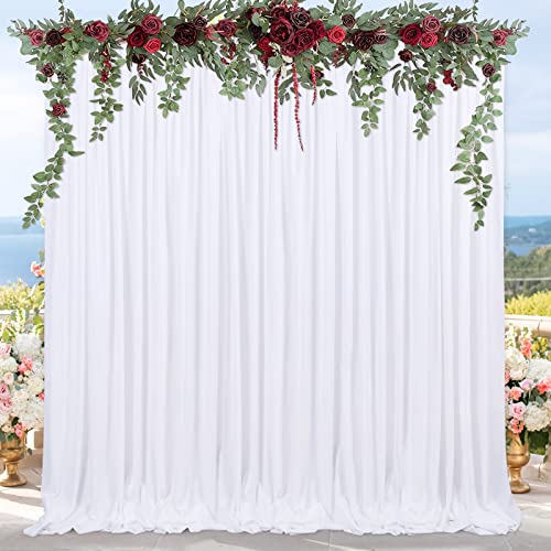 White Backdrop Curtain Polyester Backdrop for Wedding Party Baby Shower Birthday Photography Ceremony 5ft x 8ft 2 Panels