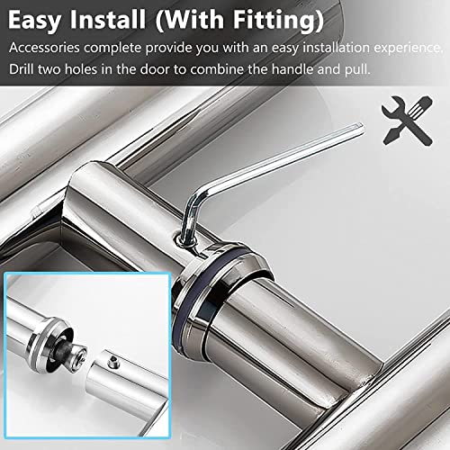 Sliding Barn Door Handle 50/60/ 80/120/ 150 cm Shower Door Handle Replacement, Modern Black Front Door Handles/Satin Nickel Push Pull Handle Bar, Double Sided, Barn Sliding Door ( Size : Length 50cm(2