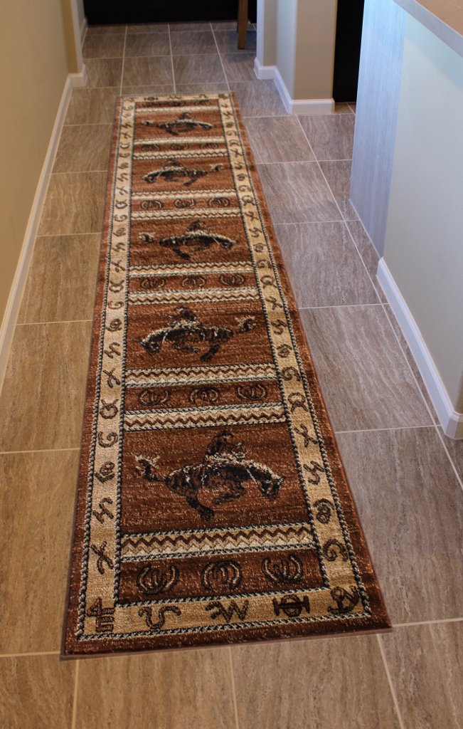 Western Area Rug Design 370 Lodge Brown (2 Feet 4 Inch X 10 Feet 9 Inch) Runner
