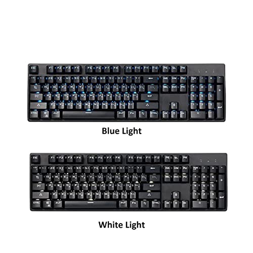 MARVOI Mechanical Keyboard Hot Swap Switch Mechanical Keyboard 104 Keys RU/US Waterproof Wired Gaming Keyboard (Size : Brown Switch, Color : RU-White)