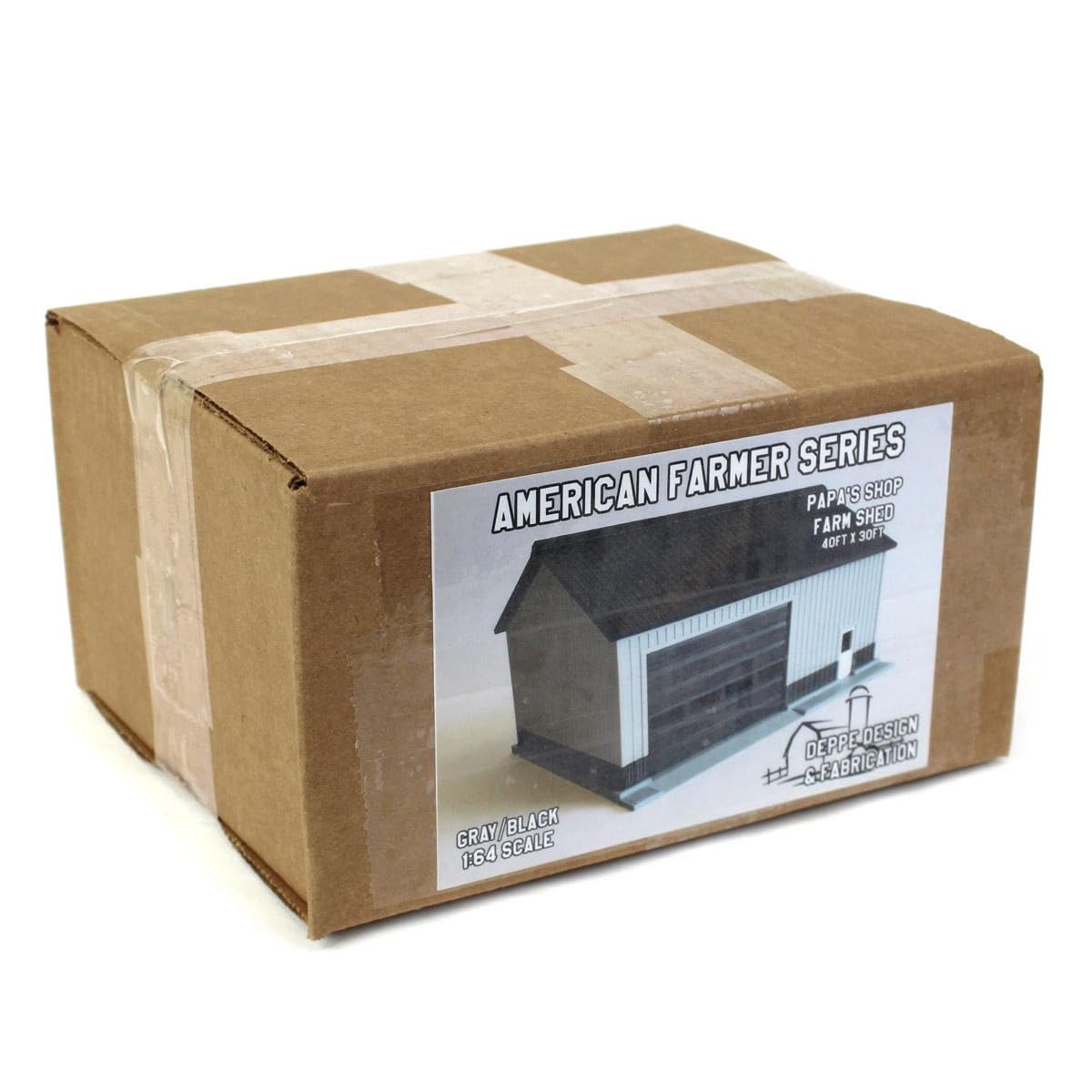 OBT 1/64 Gray/Black 40ft x 30ft Papa's Shop Farm Shed, 3D Printed Farm Model RW-41