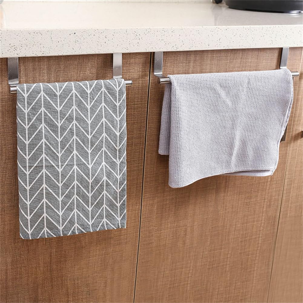 Towel Rack for Cabinet, Strong Steel Kitchen Over Cabinet Towel Bar Holder, 9.5" Wide - 2 Pack