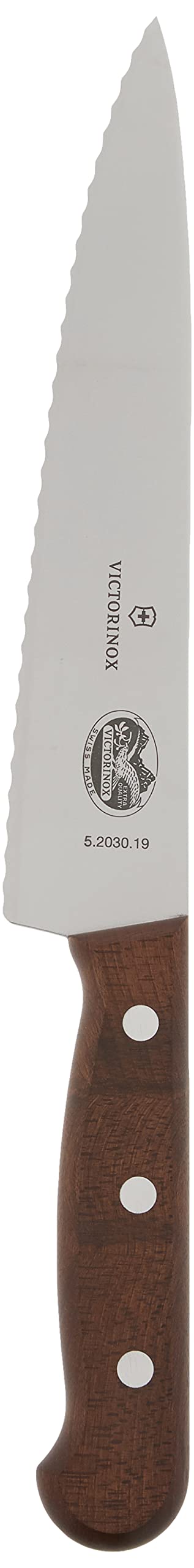 Victorinox 7-1/2-Inch Wavy Edge Chef's Knife/Carver, Rosewood Handle