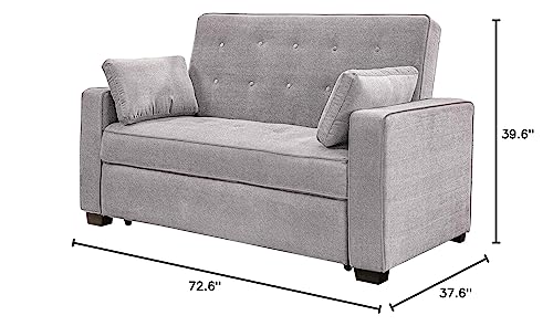 Serta Convertible Sofa, Light Grey