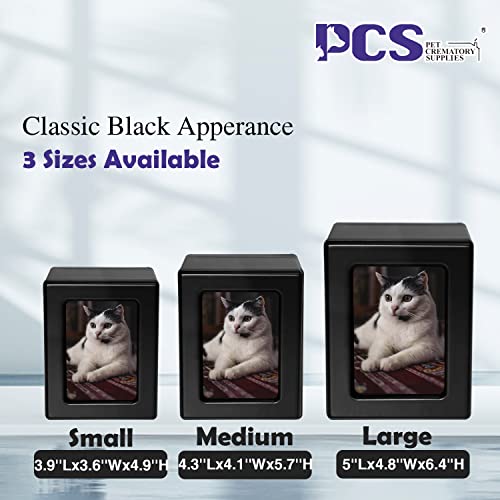 PCS Pet Urns for Cats, Cat Photo Urn, Cat Urn for Ashes, Urns for Cat Ashes, Pet Cremation Box Black-Small