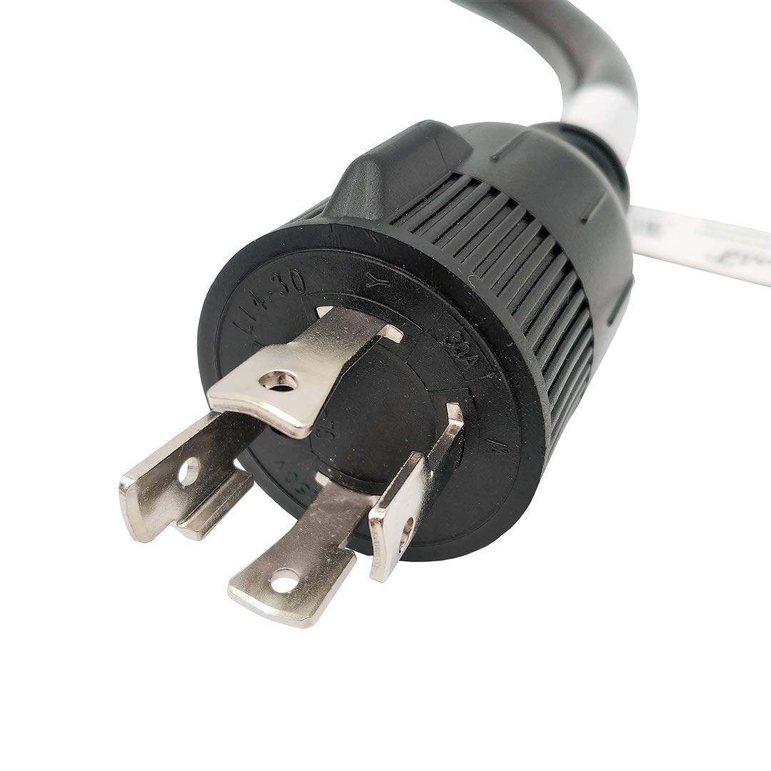 Parkworld 60646 Splitter L14-30P Male to (2) TT-30R Female, Generator Y Adapter Cord 4-Prong 30 AMP Locking Plug to RV 30 AMP 125V Receptacle