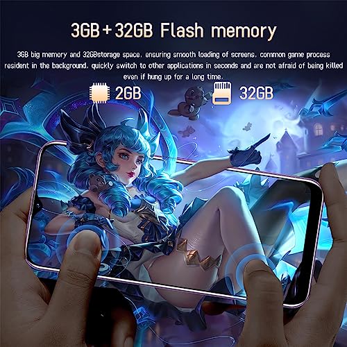 QIMHAI 6.82Inch Unlocked Cell Phone Android Phones 3GB RAM+32GB ROM Full Screen Straight Talk Phone Glass Back Cover Boost Mobile Phones Smart Phones Unlocked New for Android10.0 (Black)