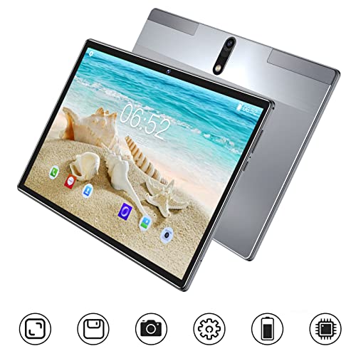 Qinlorgo HD Tablet, 1920x1200 Resolution 100-240V 10.1in Tablet 2.4G 5G WiFi for Writing for Android8.1 (US Plug)