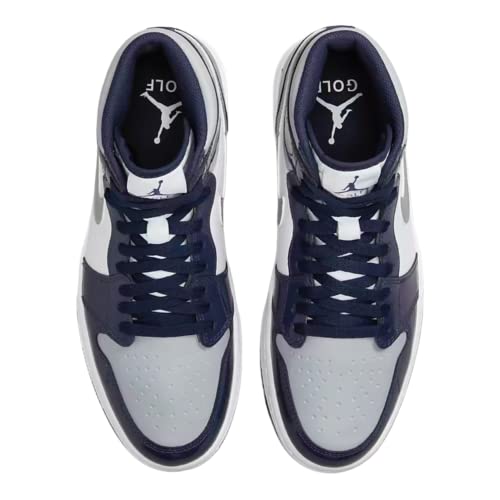 Nike Jordan 1 High Men's Golf Shoes, White/Metallic Silver, 13 M US